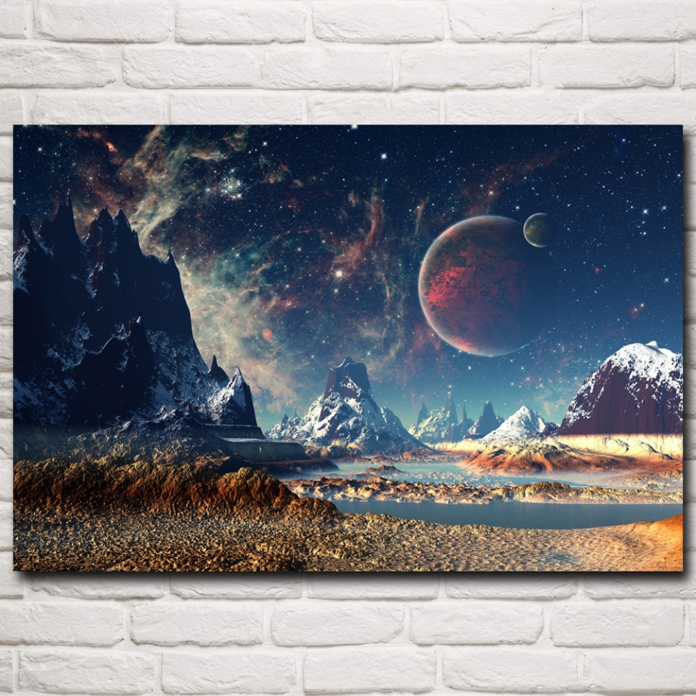 Outer Planet Landscape Wall Poster - SpaceHomeDecors.com