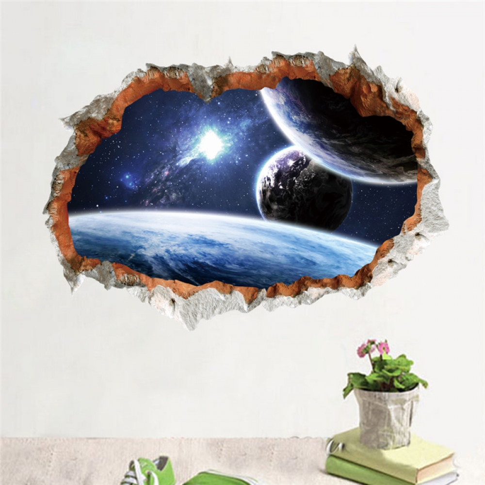 Outer Space Precipice Wall Sticker with 3D Effect - SpaceHomeDecors.com
